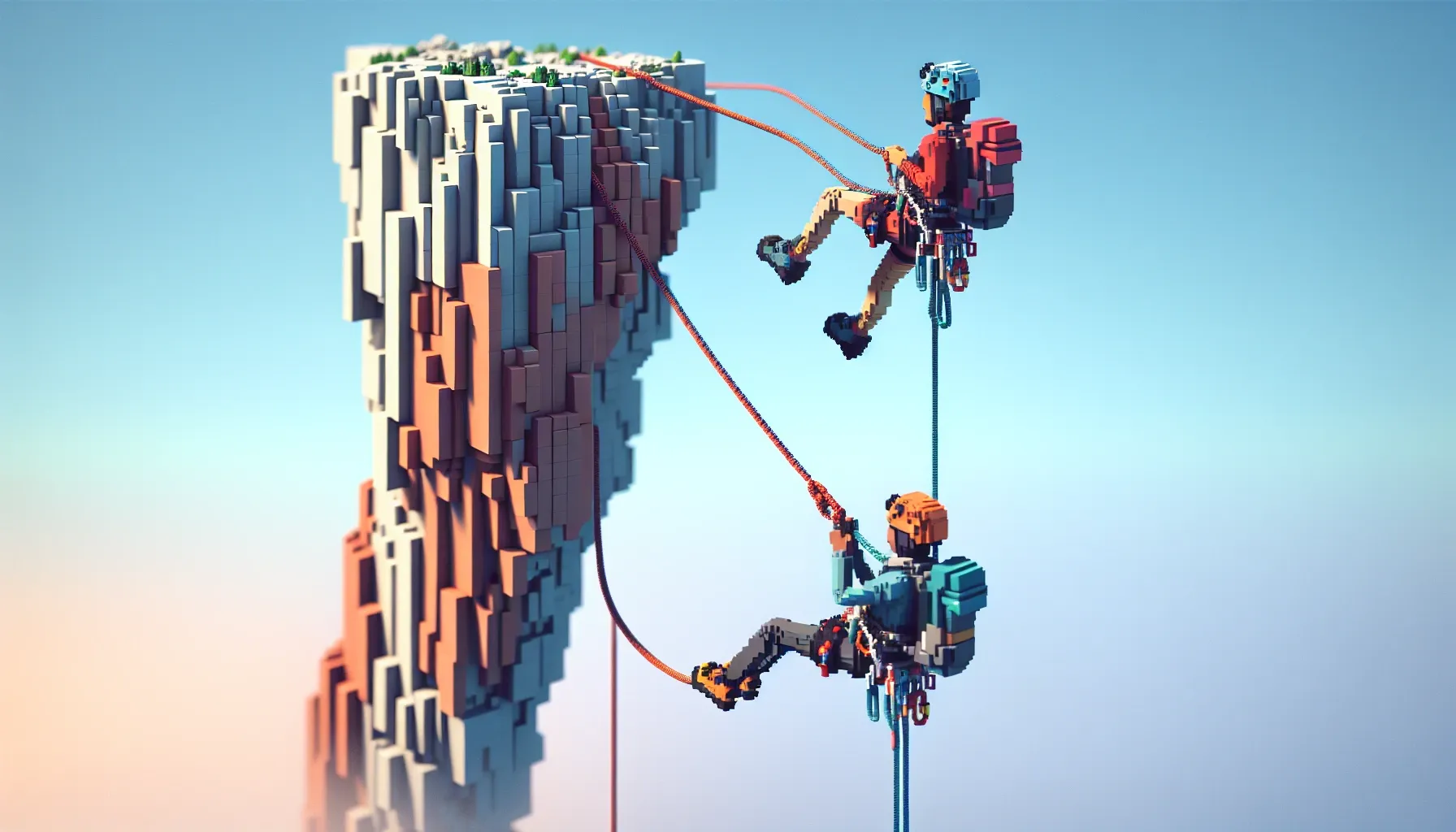 Tandem Abseils Rappelling with a Partner